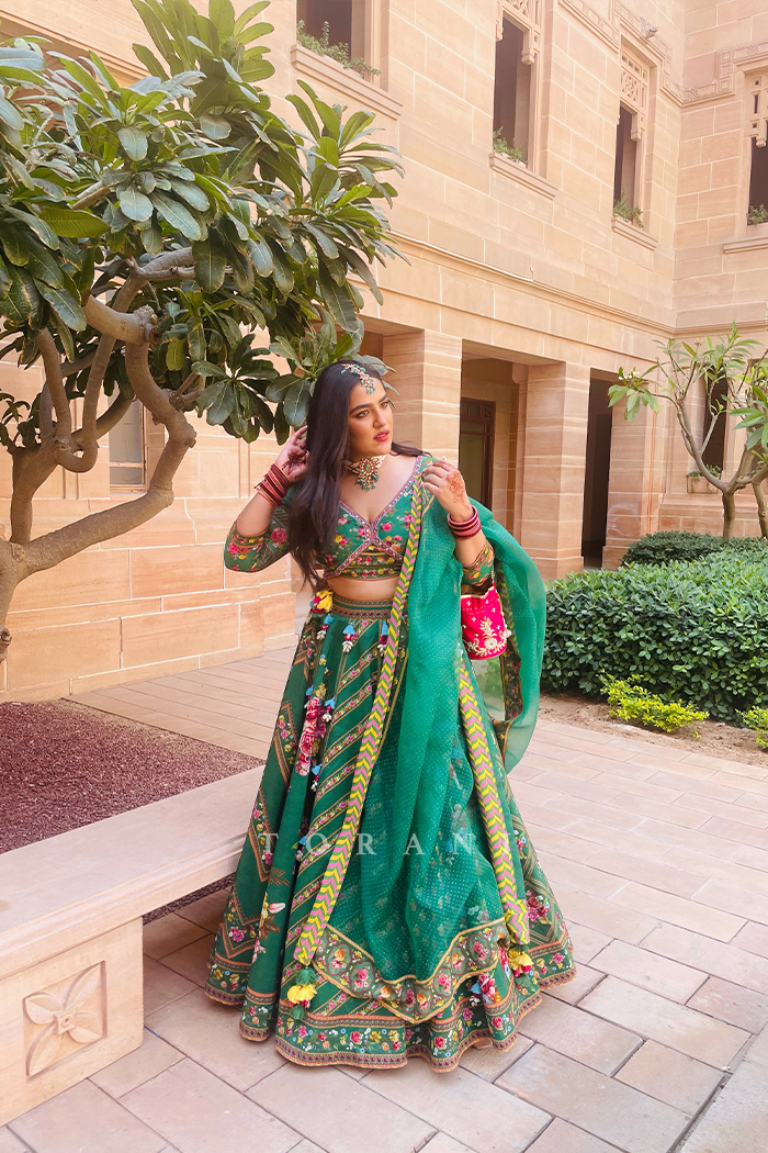Rishika Agarwal in our Panna Waheeda Lehenga Set – Torani India