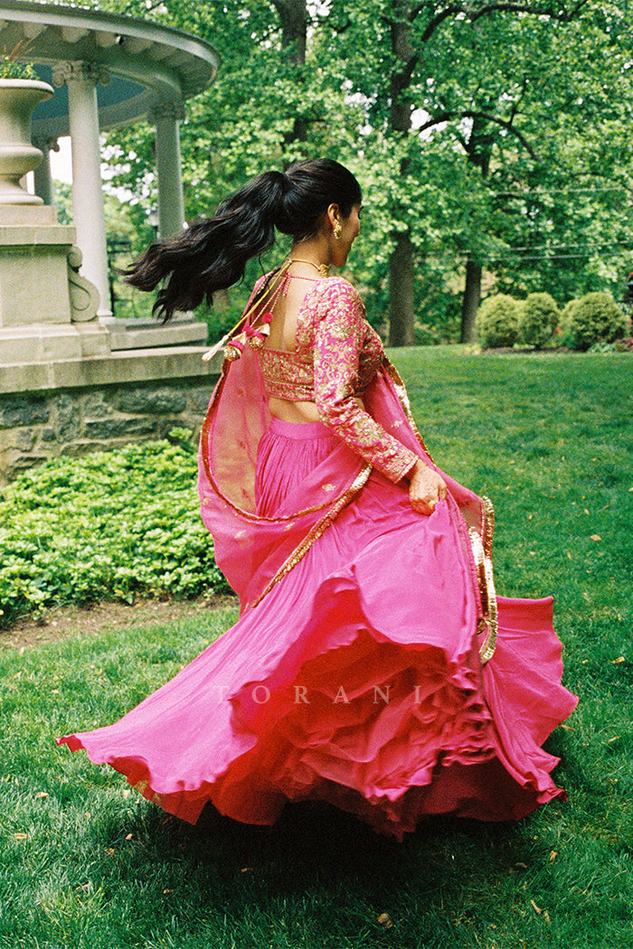 Galaxy Gill in our Custom Rang Rani Lehenga Set – Torani India
