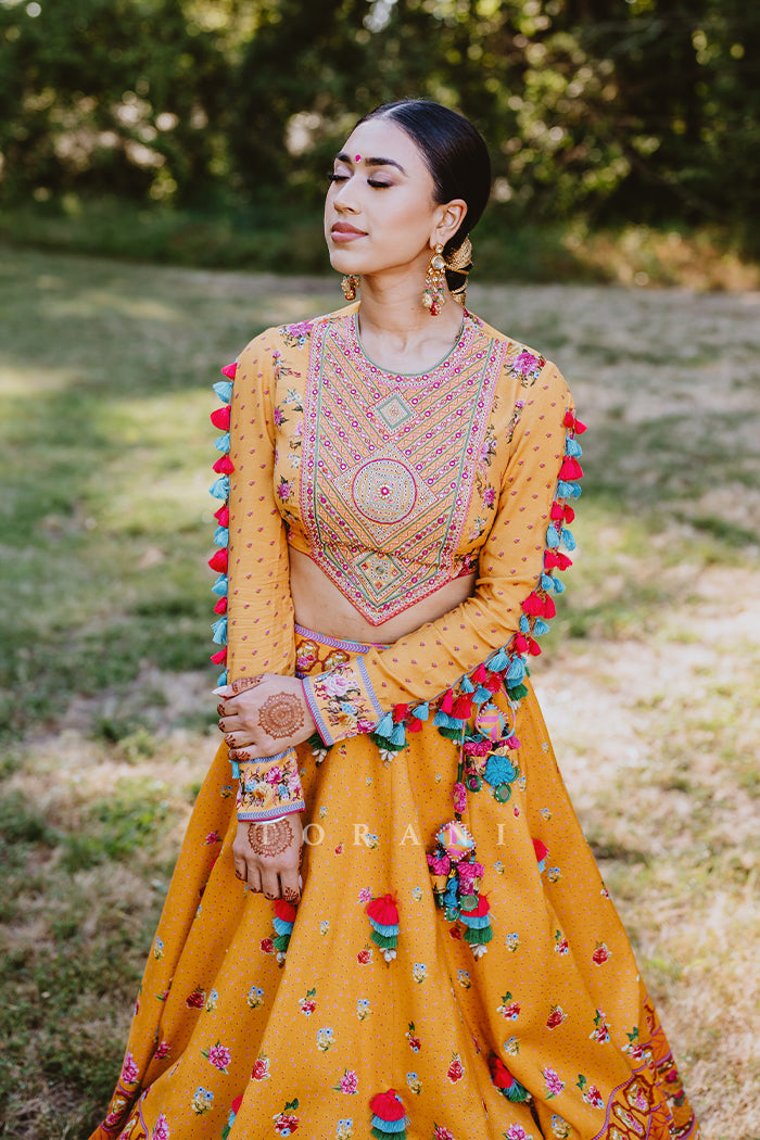 Jasdeep Sanghera in our Sunehra Aoruni Lehenga Set – Torani India
