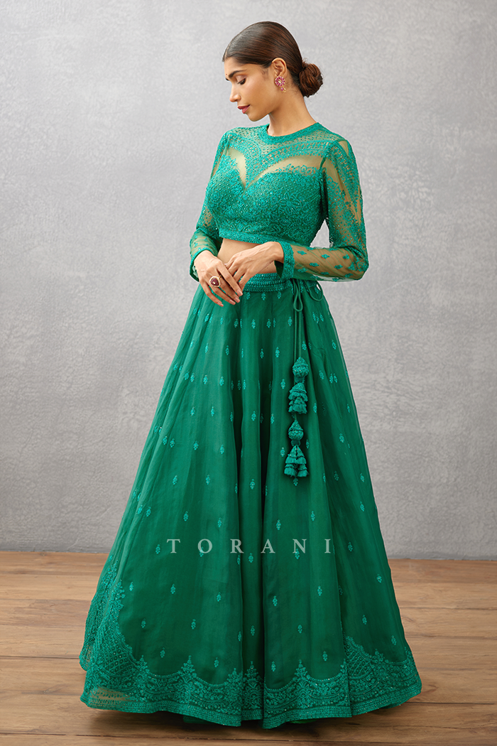 Sabz Rubani Lehenga Set – Torani India