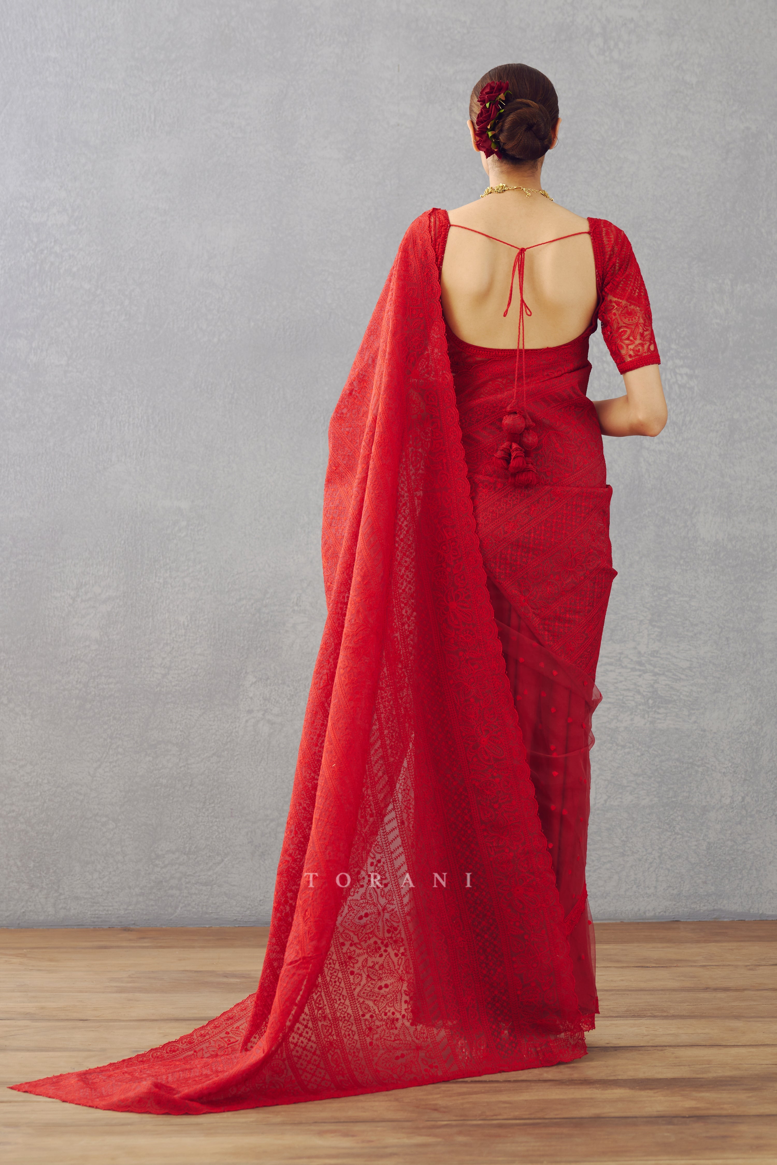 Surkh Iravati Saree – Torani India