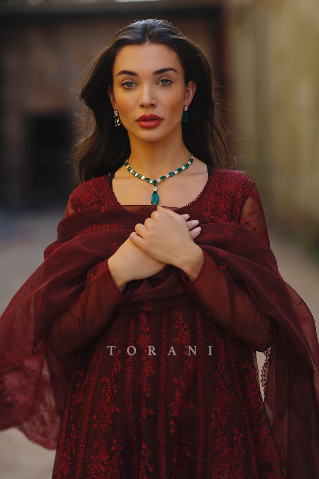 Amy Jackson in our Gulnar Kalidaar Paavni Kurta Set – Torani India