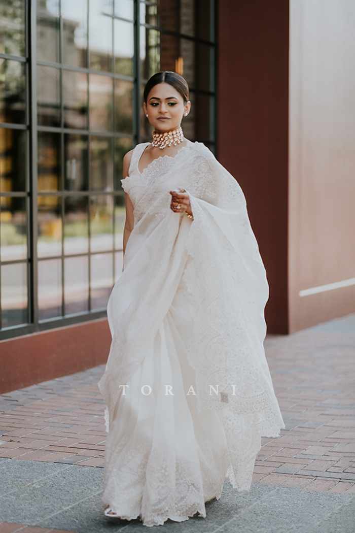 Alisha Dhuka In Our Swetah Farrin Saree – Torani India