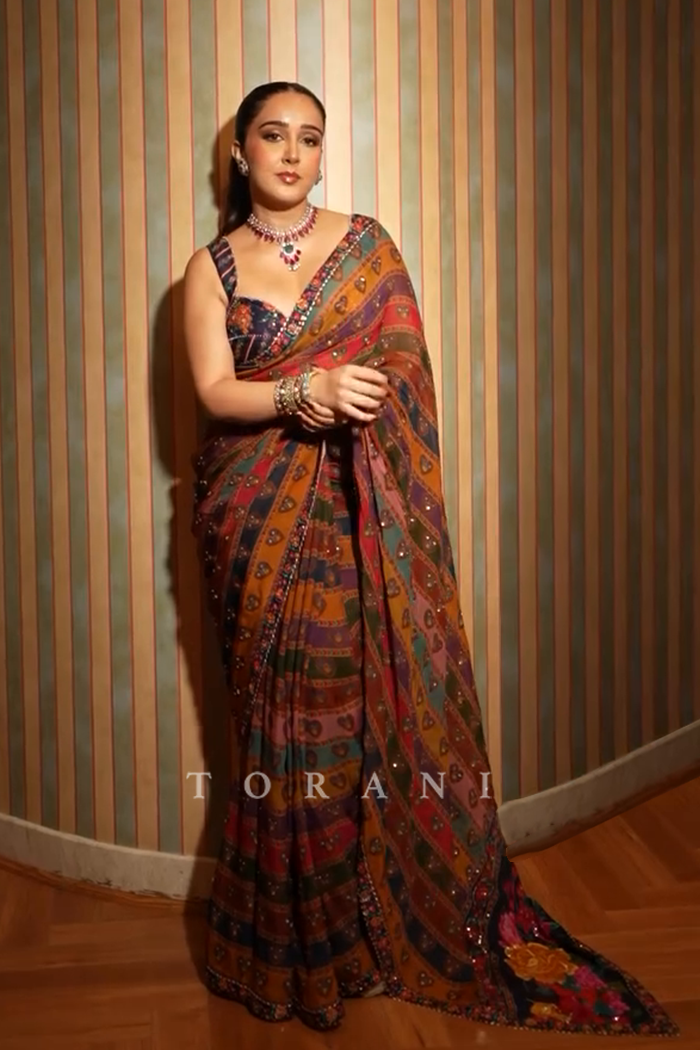 Sanjana Batra In our Dil Rangeen Nagma Saree Set – Torani India